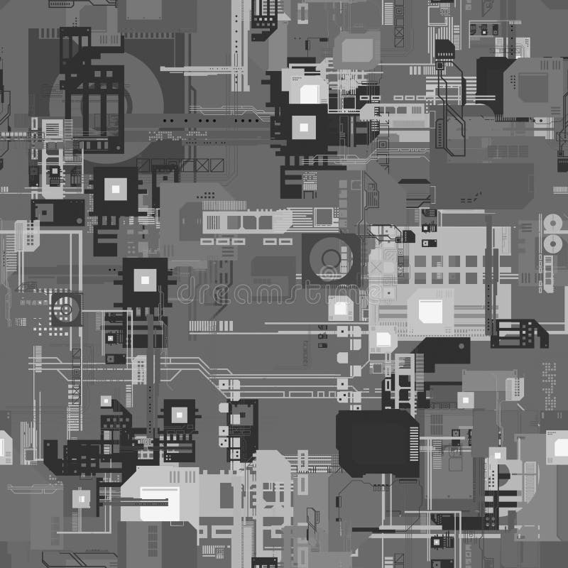 8K Greyscale Tech City Cyberpunk Displacement Map Texture for 3d ...