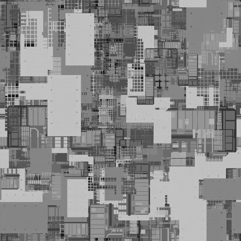 8K Greyscale Tech City Cyberpunk Displacement Map Texture for 3d ...