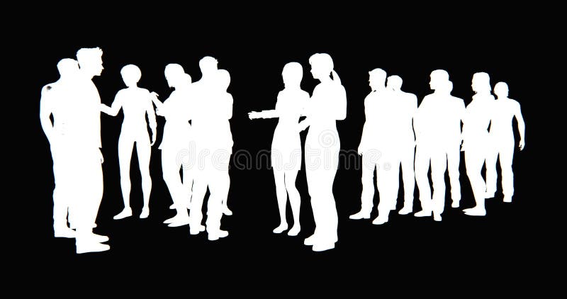 4k a Group of Business People Silhouette Talking. Stock Video - Video ...