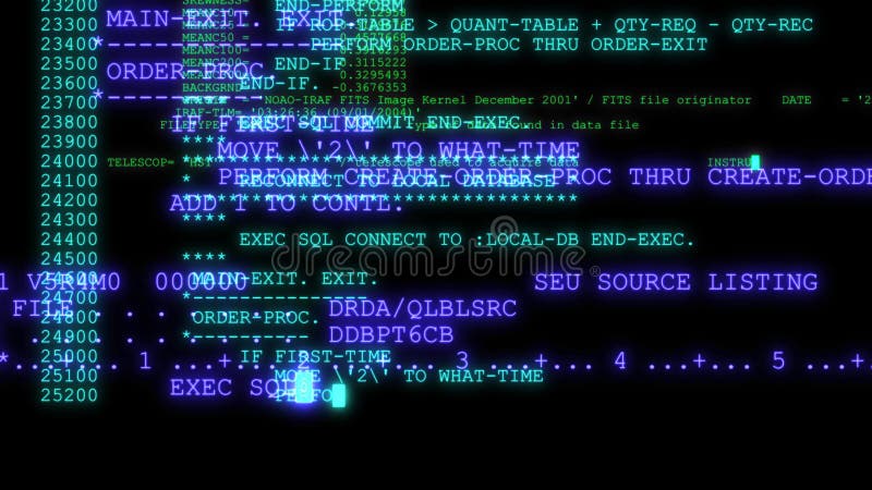 Hacker Code Running Down a Computer Screen Terminal Stock Video - Video of datum, coding: 211459023