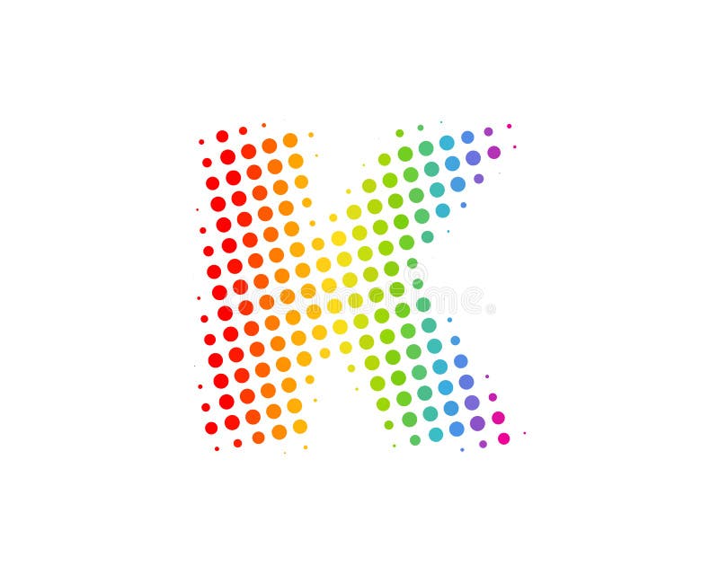 K Halftone Letter Colorful Dot Logo Icon Design Stock Vector ...