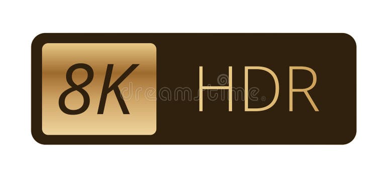 8k Hdr Icon: Advanced Display Technology Symbol with Gold and Black ...