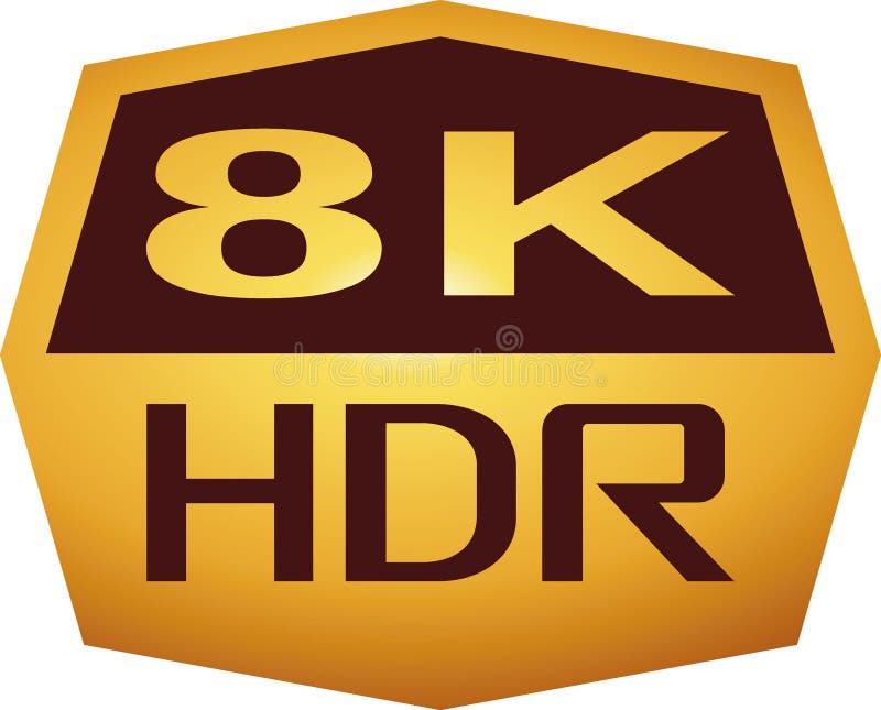 (8K HDR TV Video Sign on White Background [Converted].eps Stock Vector ...