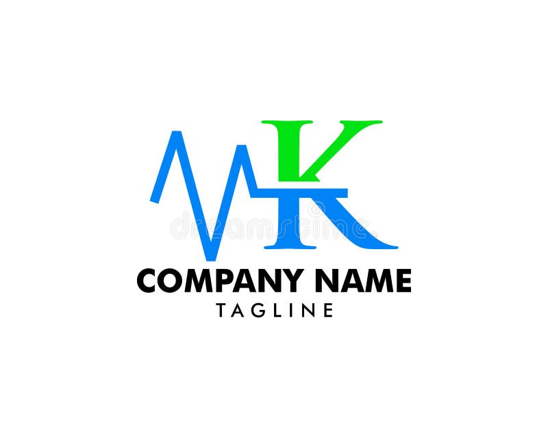 K Health Pulse Letter Logo Template Design Vector Stock Vector ...