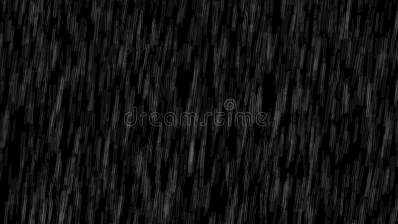 Heavy Angled Rain Falling in Front of the Camera Against Black and ...