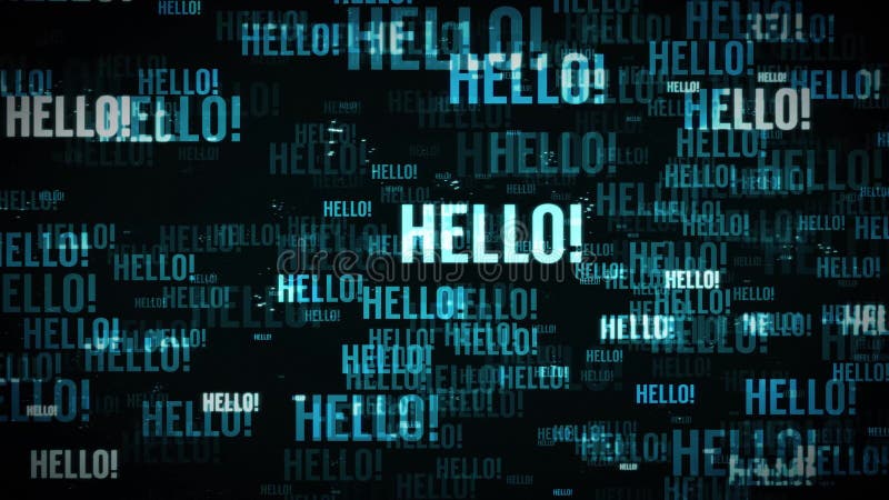 4k Hello Message Background Loop Stock Video - Video of movie, design ...