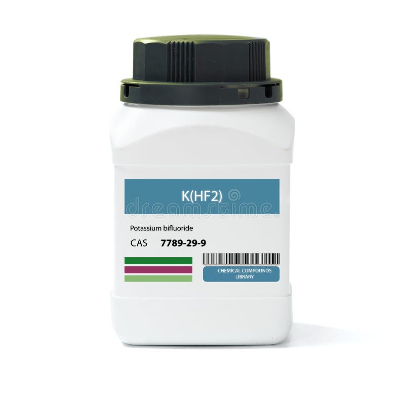 K(HF2) - Potassium Bifluoride Stock Image - Image of science, container ...