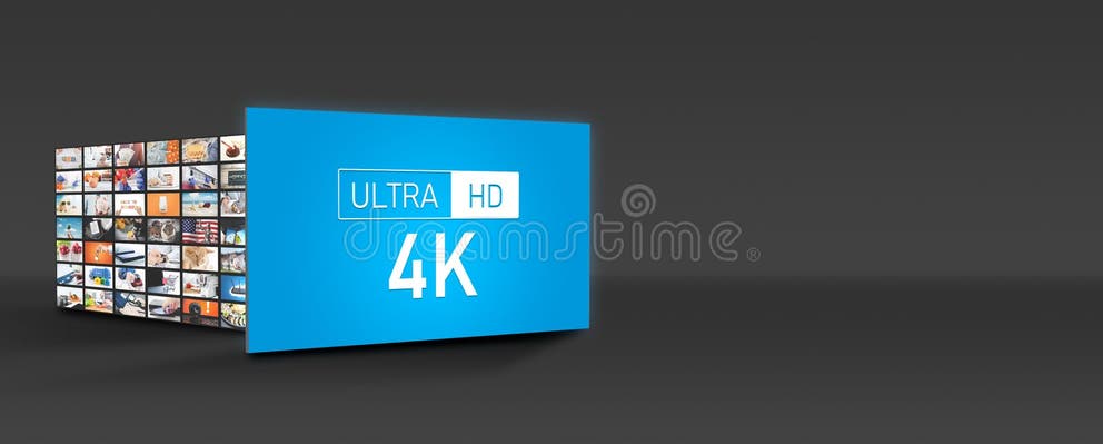 4K High Resolution Television. TV Multimedia Panel Stock Image - Image ...