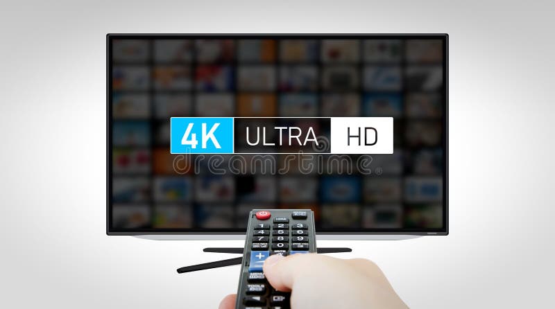 4K High Resolution Television. TV Multimedia Set Stock Photo - Image of ...