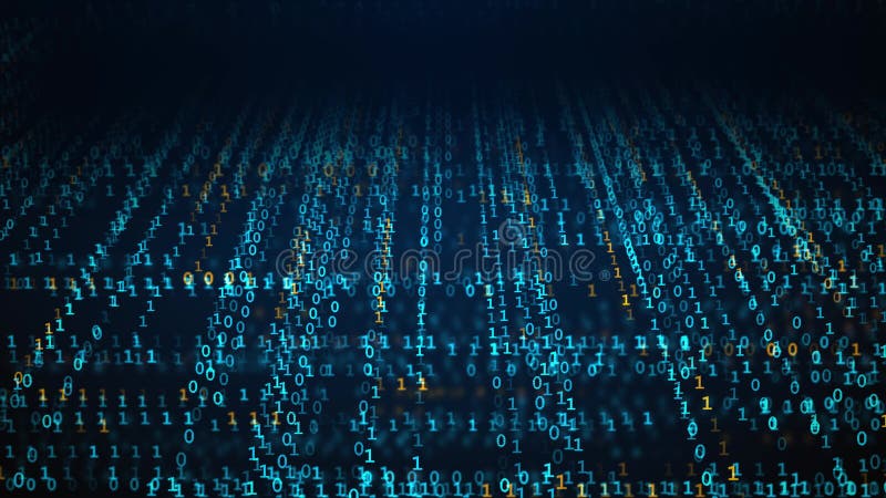 4K High Tech Binary Data Moving Number Loop Information Across Screen Animation. Stock Footage ...