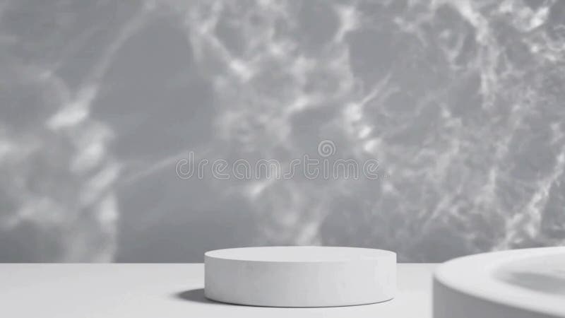 8K Hyper-Realistic Static Video – Matte White Stone Podium on Seamless ...
