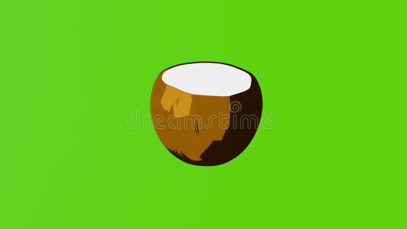 4k Icon of a Ripe Coconut Isolated on a Green Screen Stock Footage ...