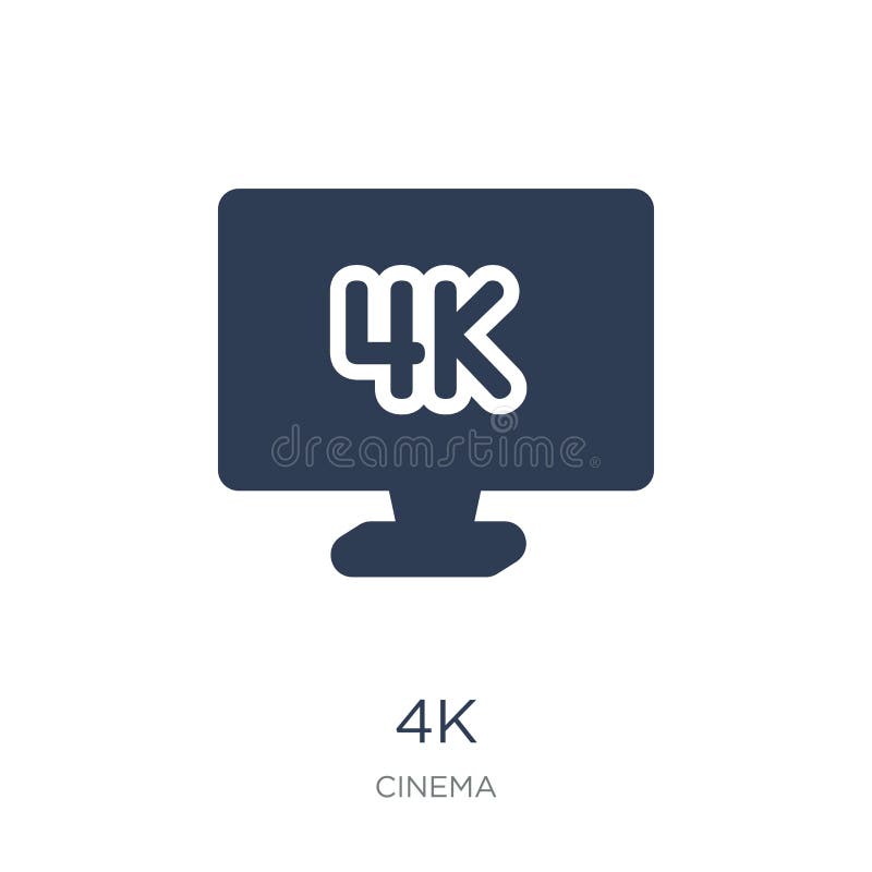 4k Icon. Trendy Flat Vector 4k Icon on White Background from Cinema ...