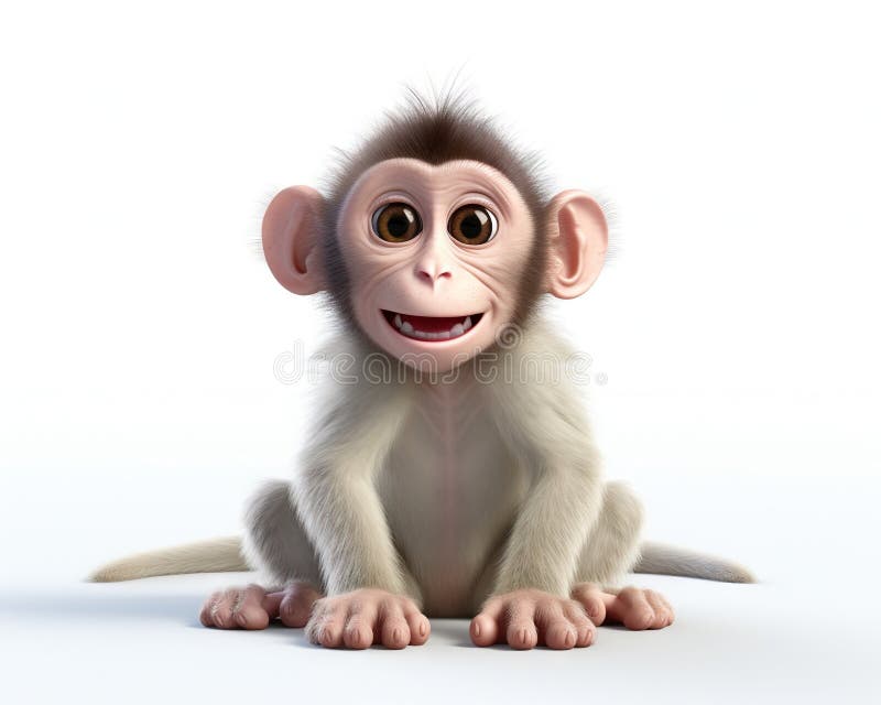 Realistic Monkey on Dark Background AI Generated Stock Illustration ...