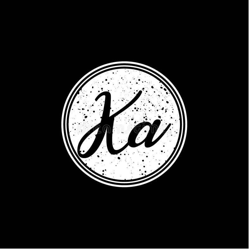 K a Initial Handwriting in Black and White Circle Frame Design Stock ...