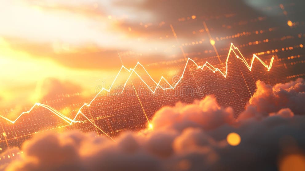 8K Isolated Bitcoin Growth Doodle with Clouds and Sun Stock ...