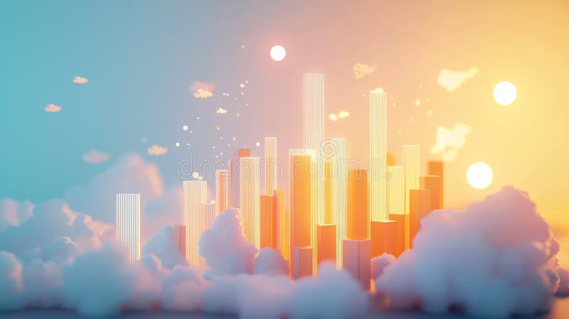 8K Isolated Bitcoin Growth Doodle with Clouds and Sun Stock ...