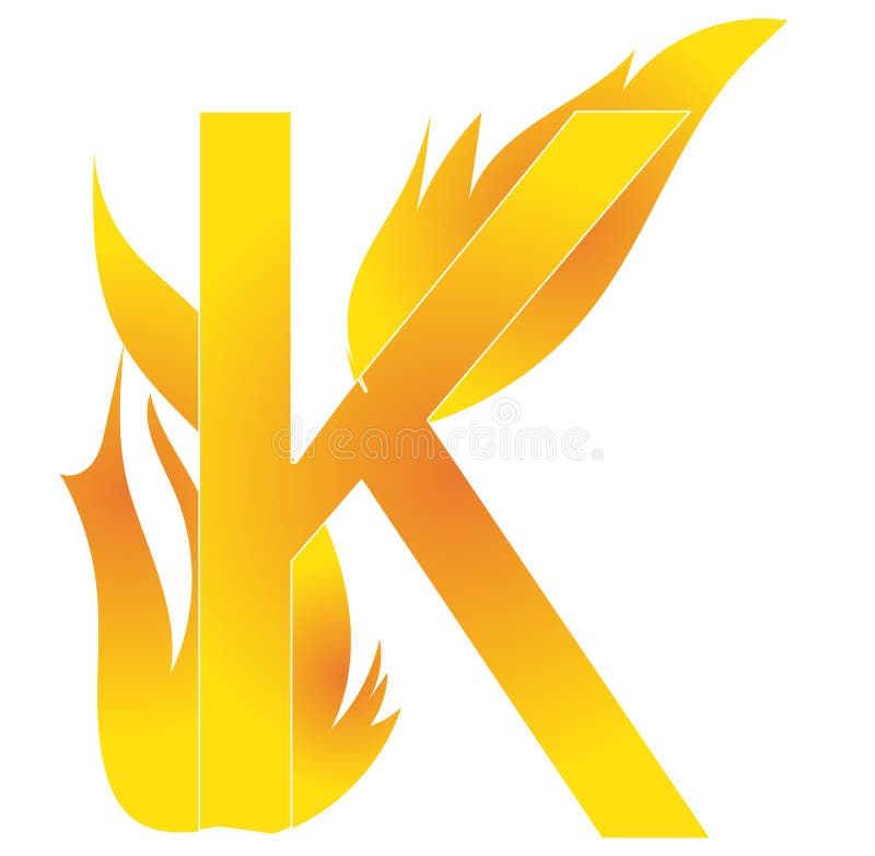 K - K LETTER FIRE STYLE stock illustration. Illustration of alphabet ...