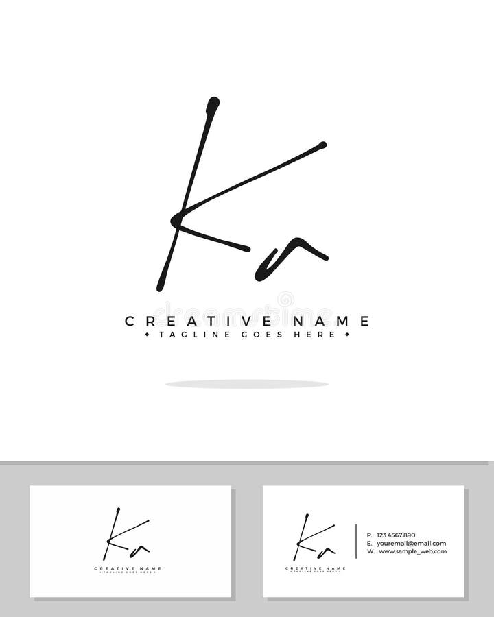 K a KA Initial Logo Signature Vector. Handwriting Concept Logo Stock ...