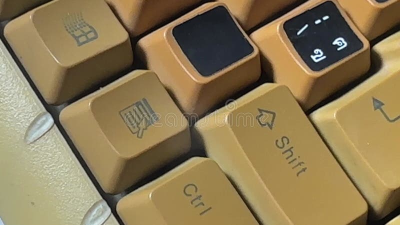 4K the Keyboard of an Old Micro Computer. Aerial Shot. Stock Footage ...