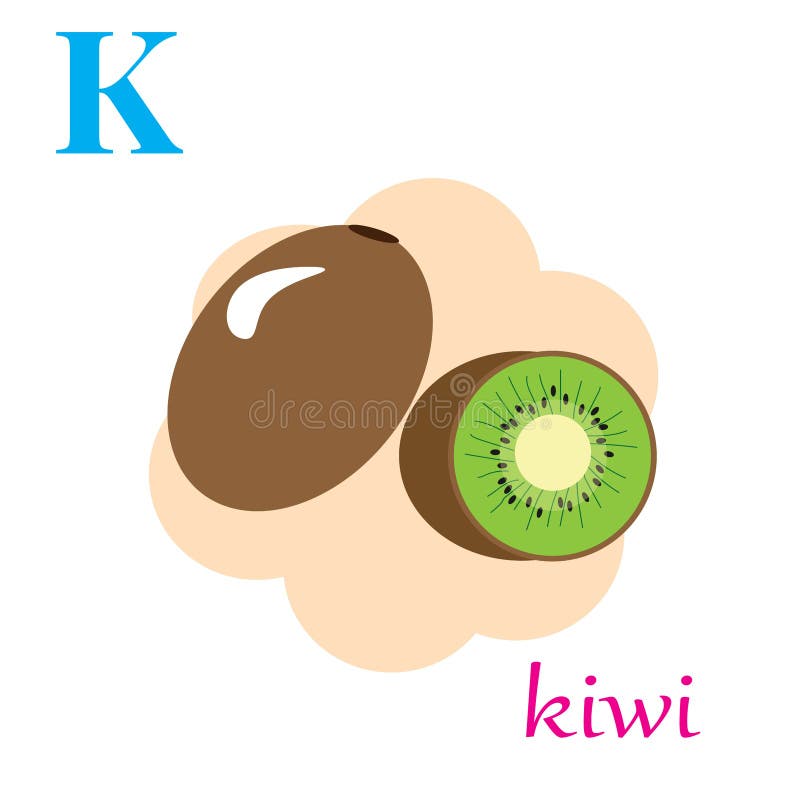 K is for Kiwi Illustration Alphabet Abc Stock Vector - Illustration of ...