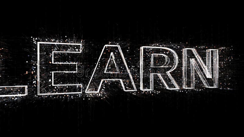 4k Learn Word Tag,LEARN Matrix Binary Computer Code Shape Text Design Animation. Stock Video ...