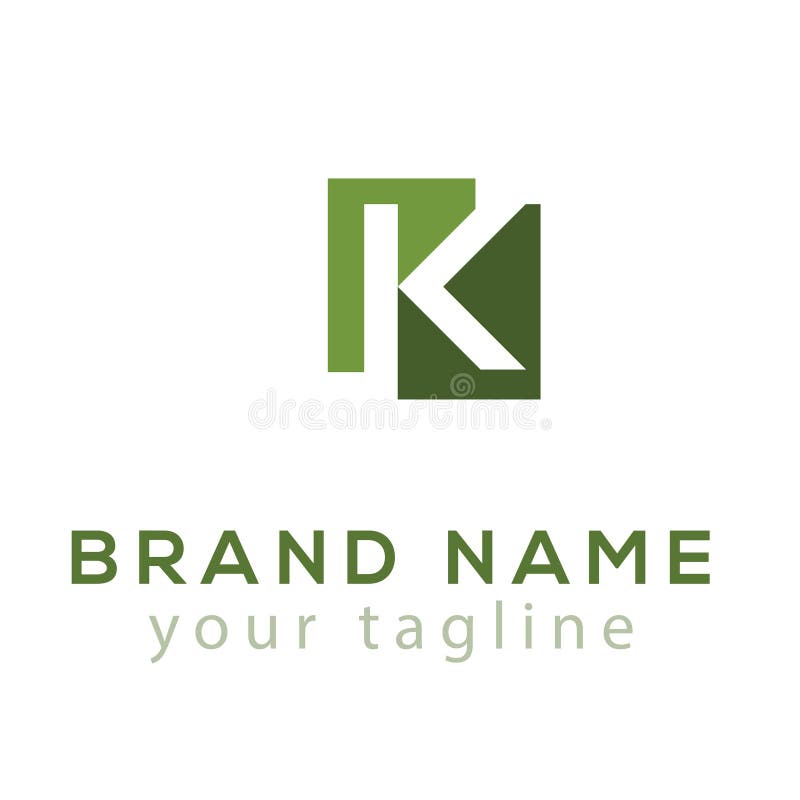 K Letter with Abstract Square Logo Vector Element Stock Vector ...