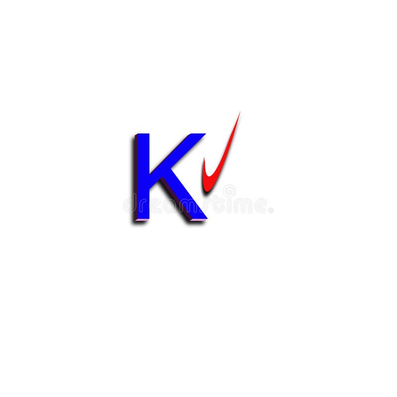 K letter blue 3d type logo stock illustration. Illustration of style ...