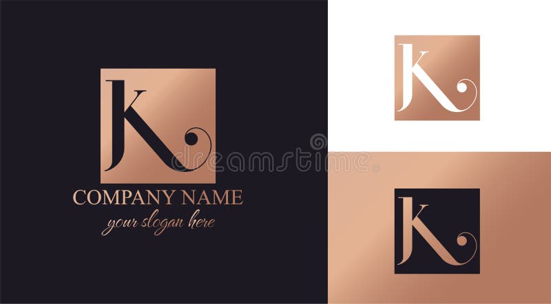 K Letter Monogram. Elegant Luxury K Logo. Calligraphic Style. Vector ...