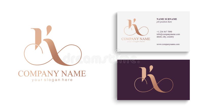 K Letter Monogram. Elegant Luxury K Logo. Calligraphic Style. Vector ...
