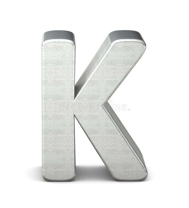 K letter silver 3d stock illustration. Illustration of symbol - 168660459