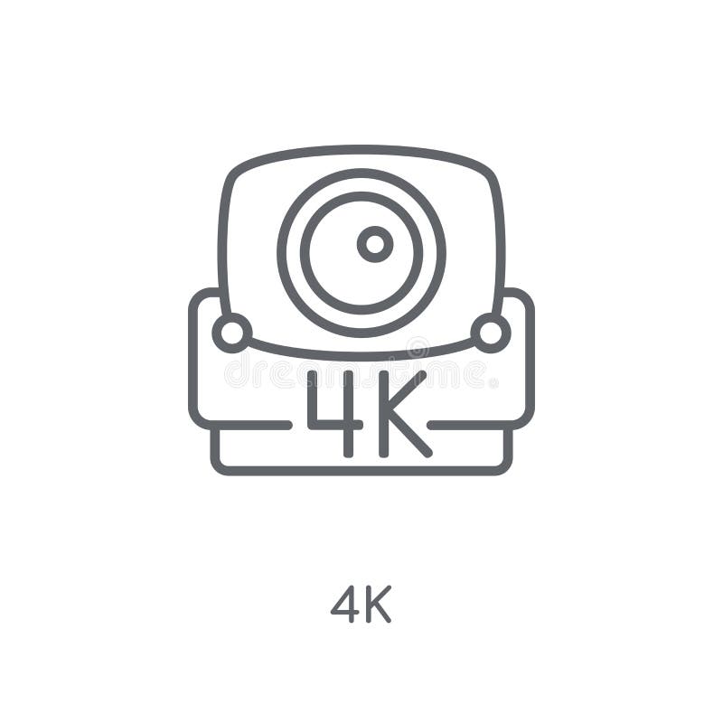 4k Linear Icon. Modern Outline 4k Logo Concept on White Backgrou Stock ...