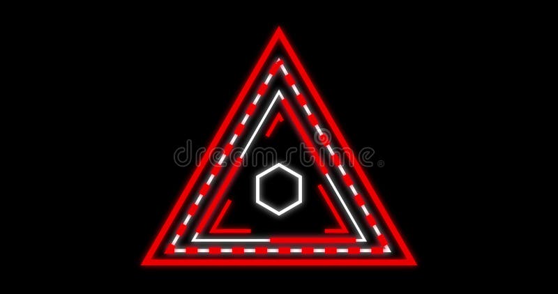 4K Loading Data Neon HUD Triangle Interfaces in an Alpha Channel. Stock ...