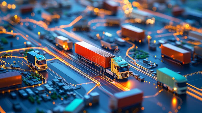 8K Logistics Network Map Showcasing Freight Transport Connectivity ...