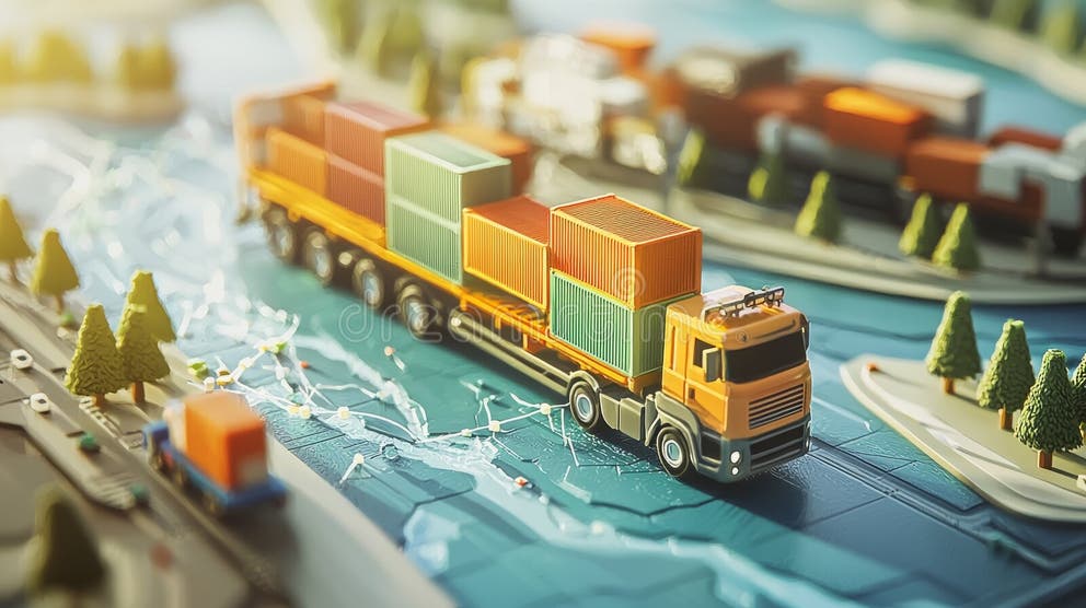 8K Logistics Network Map Showcasing Freight Transport Connectivity ...