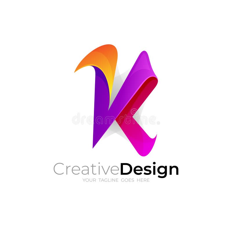K Logo Design Vector, 3d Colorful , Letter K Icons Stock Vector ...