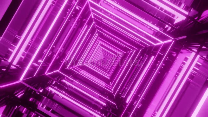 4K Loop Animation. Endless Abstract Futuristic Tunnel with Multicolored ...