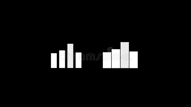 4K Loop Animation of Rising Blue Bar Graph on White Black Background ...