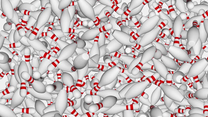 4K Loop Bowling Strike, Bowling Ball Knocks Down Bowling Pins. 3D ...