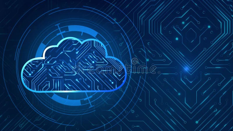 4K Loop Cloud Computing Cloud Services IOT Big Data Analysis Cybersecurity Background Stock ...