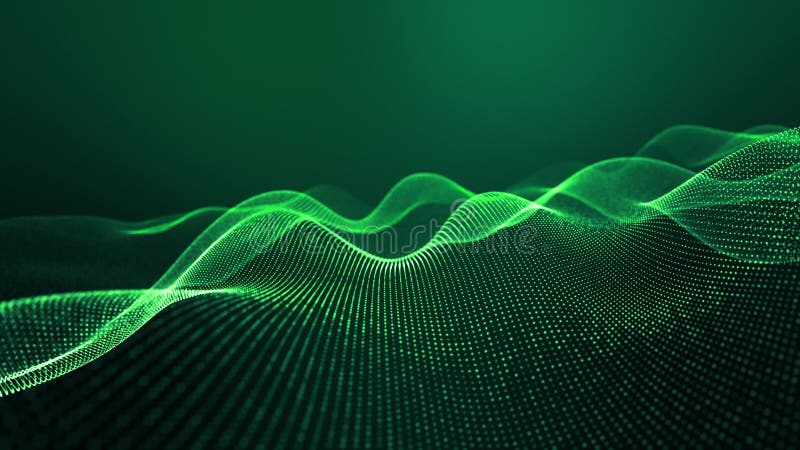 4k Looped Abstract Green Background of Glow Particles a Dynamic Green ...