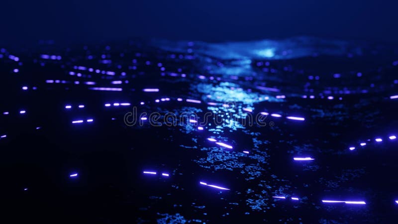 Hi Tech Pattern on Plane Surface, Neon Glow, Complex Elements and ...