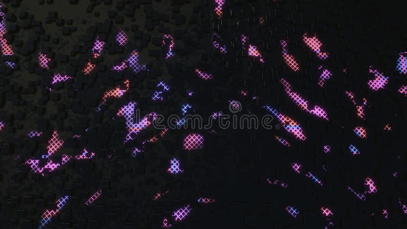 Hi Tech Pattern on Plane Surface, Neon Glow, Complex Elements and ...