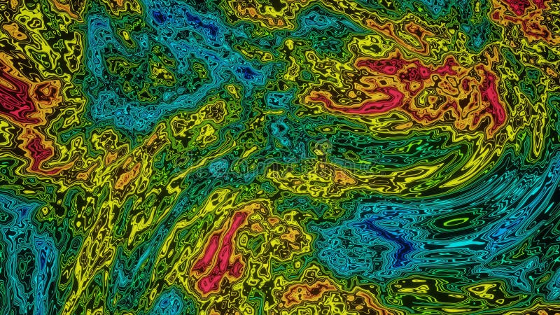 4k Looped Animation. Hi Tech Pattern on Plane Surface, Neon Glow ...