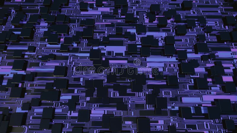 Hi Tech Pattern on Plane Surface, Neon Glow, Complex Elements and ...