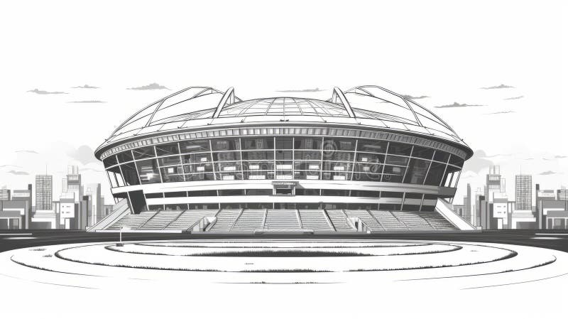 8k Low-angle Shot: White and Black Stadium Drawing with Rtx and Dc ...
