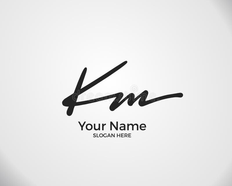 K M KM Initial Logo Signature Vector. Handwriting Concept Logo. Stock ...
