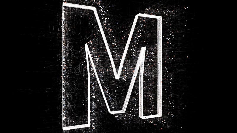4k M Letter Alphabet Word,Matrix Binary Computer Code Text Design Particle. Stock Footage ...