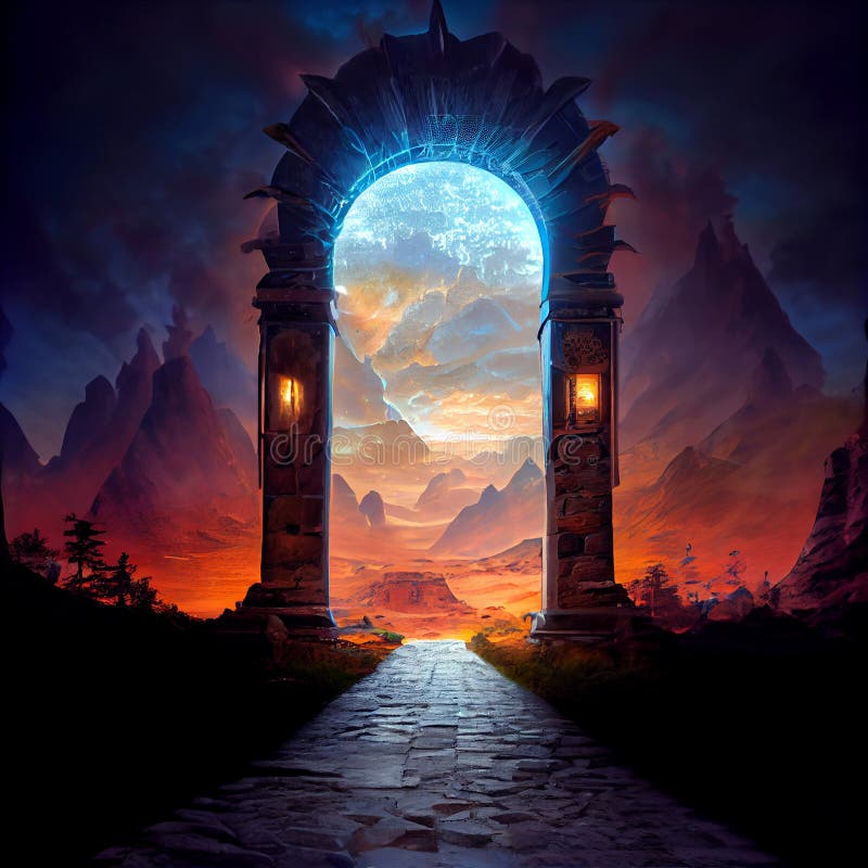 8k Magic Fox Gateway Portal Stock Illustration - Illustration of ...