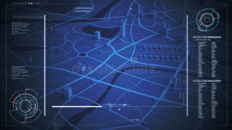 Map Gps Navigation with Hud User Interface for Technology Futuristic ...